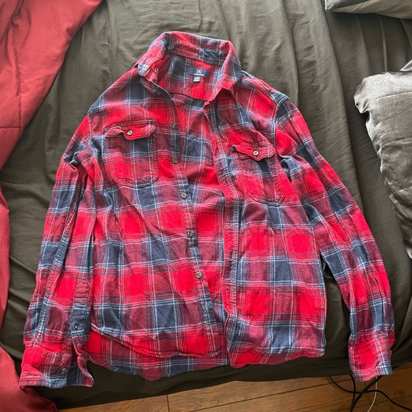 George | Shirts | George Medium Blue And Red Flannel | Poshmark